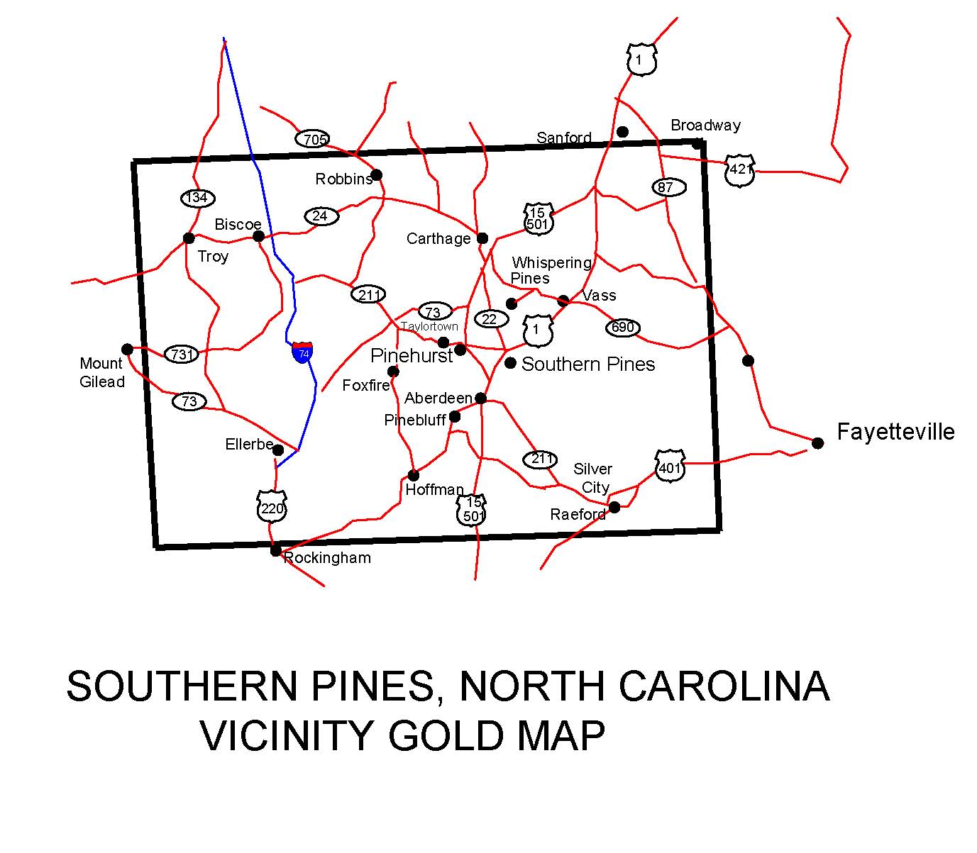 NORTH CAROLINA GOLD MAPS, GOLD PLACERS AND GOLD PANNING AND METAL ...