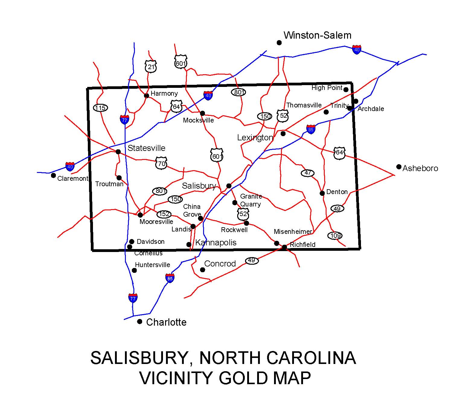 NORTH CAROLINA GOLD MAPS, GOLD PLACERS AND GOLD PANNING AND METAL ...